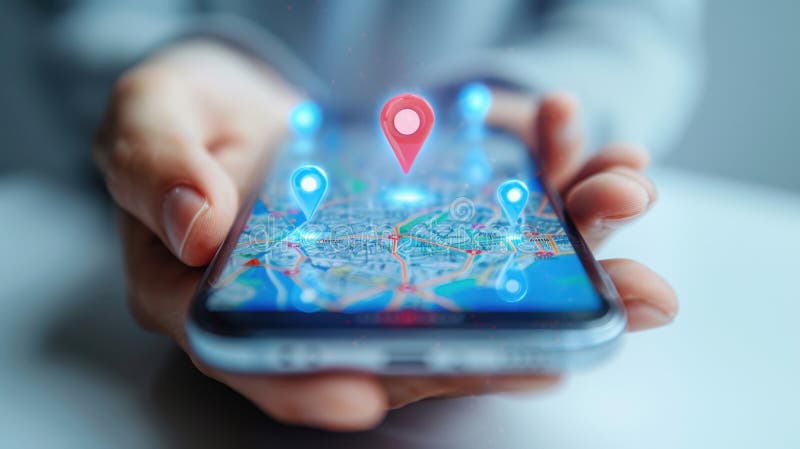 The Smartphone with Map App.AI Generated Image Stock Image - Image of ...