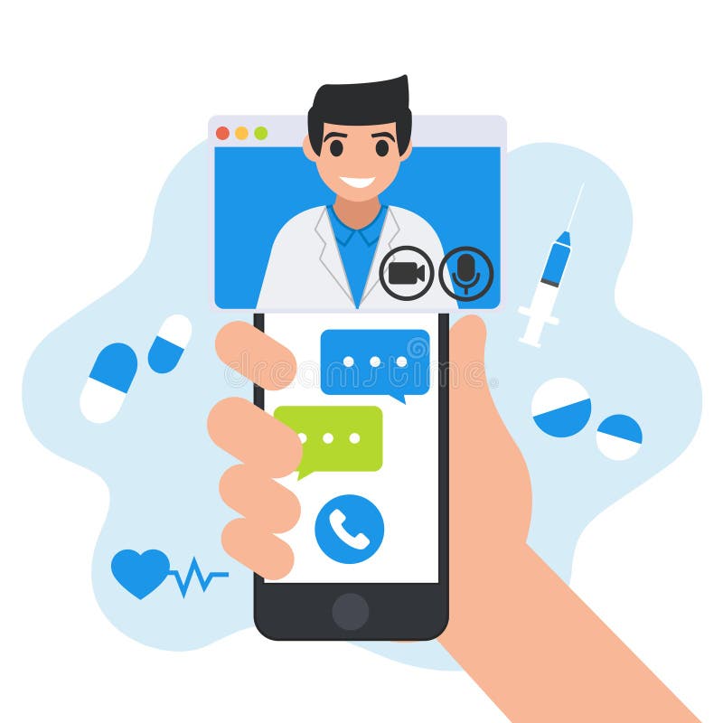 Hands Holding Smartphone with Video Call on Screen. Conversation with ...