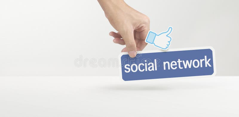 Hands Holding Social Networking Service on Paper Stock Image - Image of ...