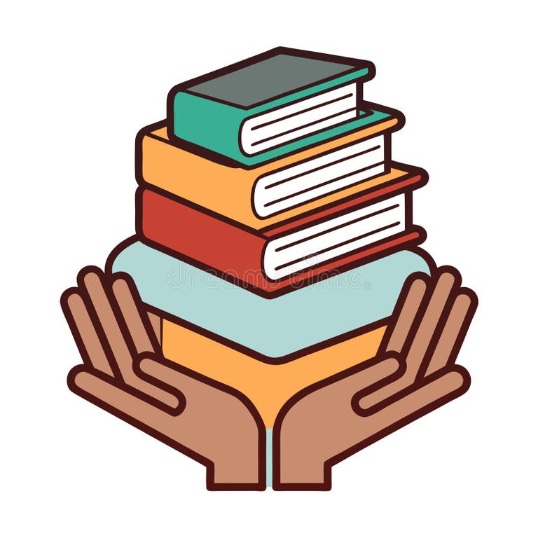 Hands Holding a Stack of Books - Education, Knowledge, and Support ...