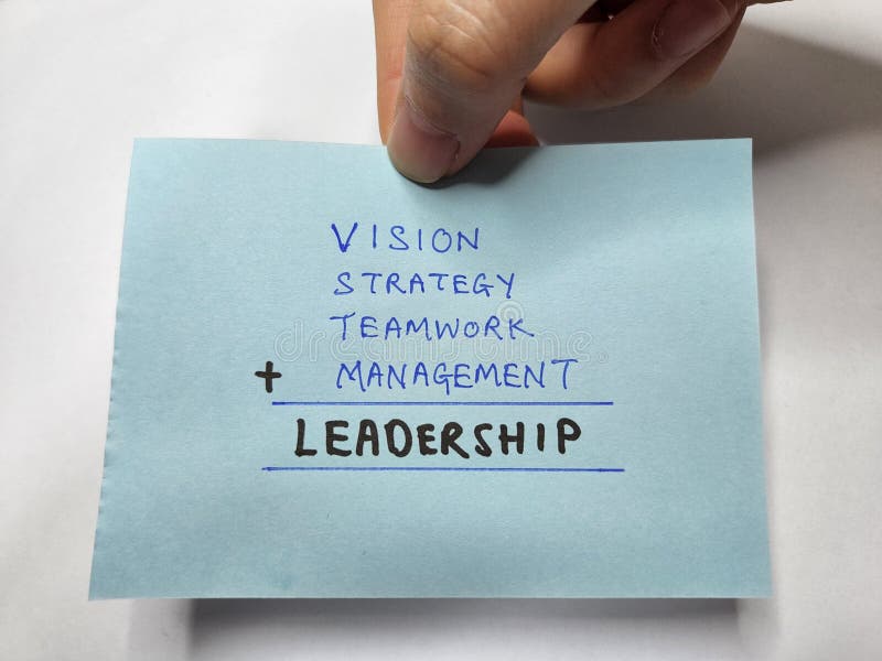 Hands Holding a Sticky Note with Words Vision, Strategy, Teamwork ...