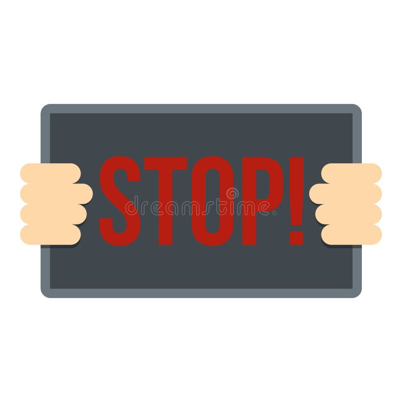 Man with Stop Placard Semi Flat Color Vector Character Stock Vector ...