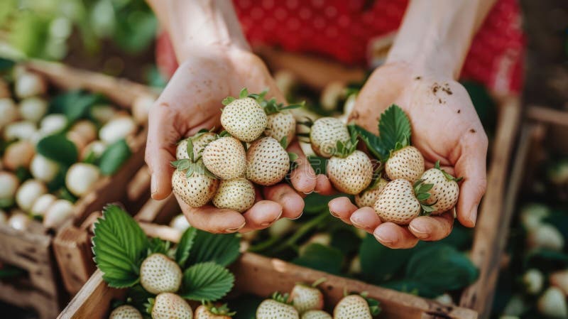 The Hands Holding Strawberries. AI Generated Stock Photo - Image of ...