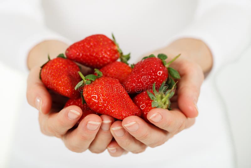 Hands holding strawberries stock photo. Image of cooking - 34293124