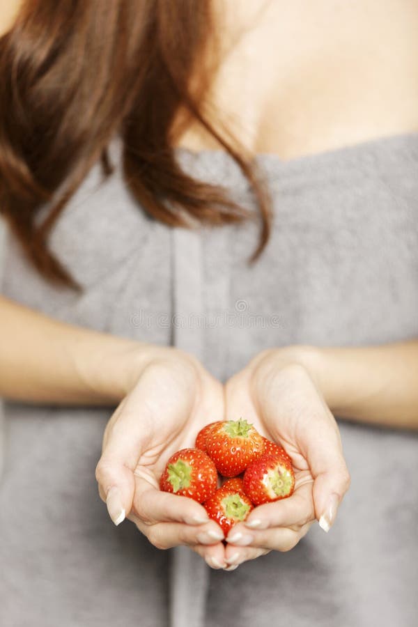 Hands holding strawberries stock image. Image of holding - 56739629