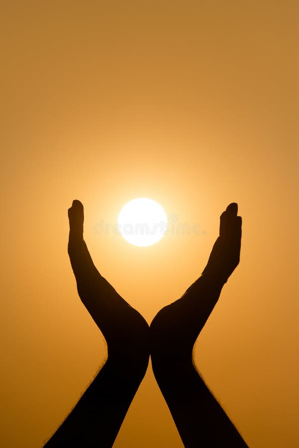 Sun in hands stock photo. Image of freedom, contemplation - 3538374