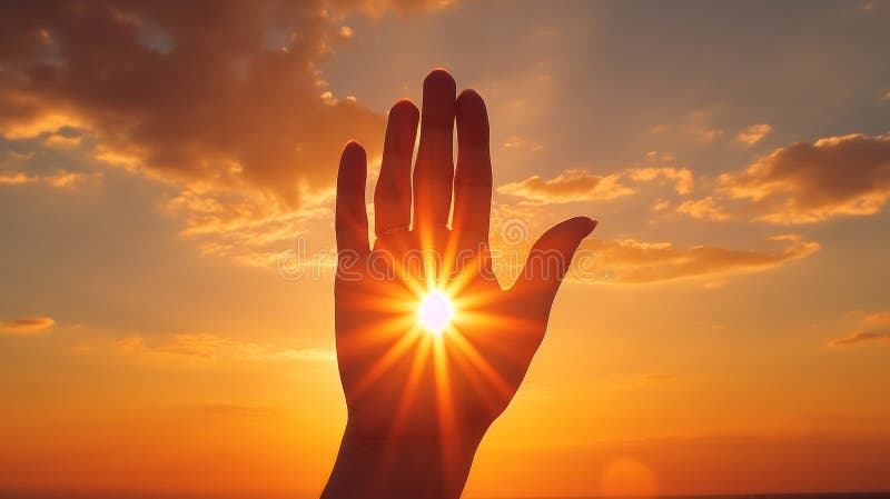 Hands Holding the Sun at Dawn. Stock Photo - Image of sunset, woman ...
