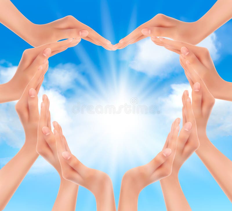 Hands holding the sun. stock vector. Illustration of person - 30771828