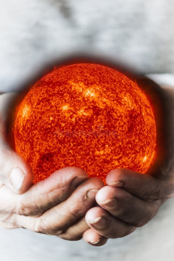 Hands holding the Sun stock image. Image of learning - 80786321
