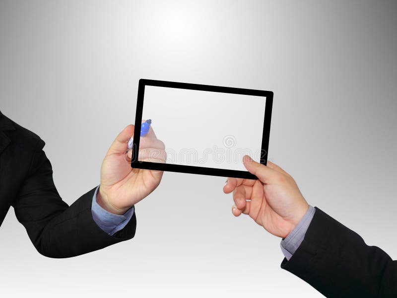 Hands holding a tablet stock image. Image of finger, mobile - 22383115