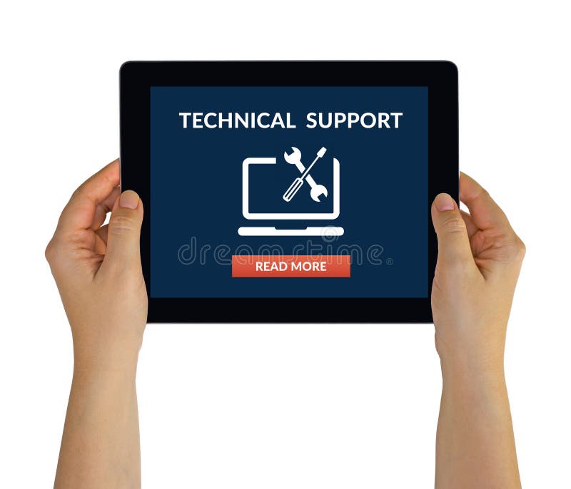 Technical Support Concept on Laptop Computer Screen Stock Photo - Image ...