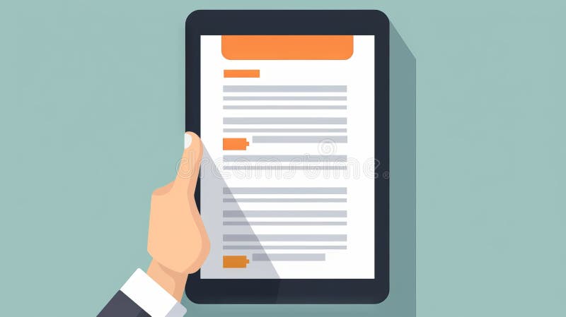 Hands Holding a Tablet or Digital Device with a Checklist Application ...