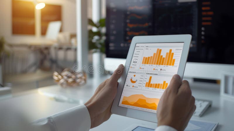 The Tablet with Business Analytics.AI Generated Image Stock Image ...