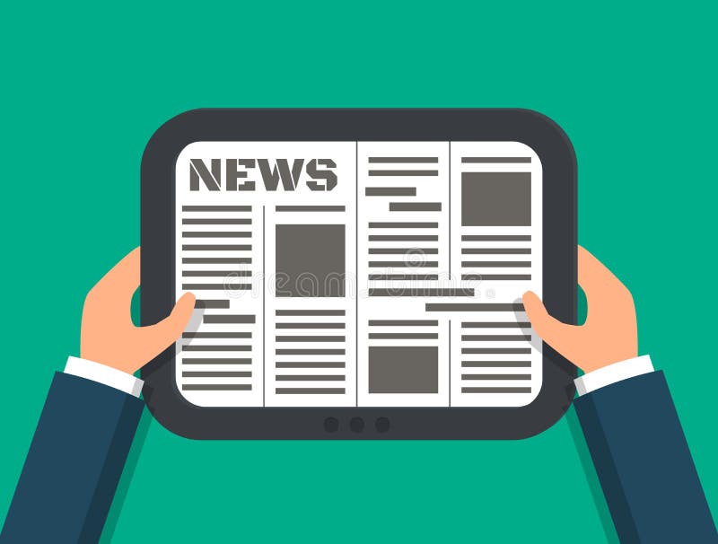 Online Newspaper. Laptop and News Website. Stock Vector - Illustration ...