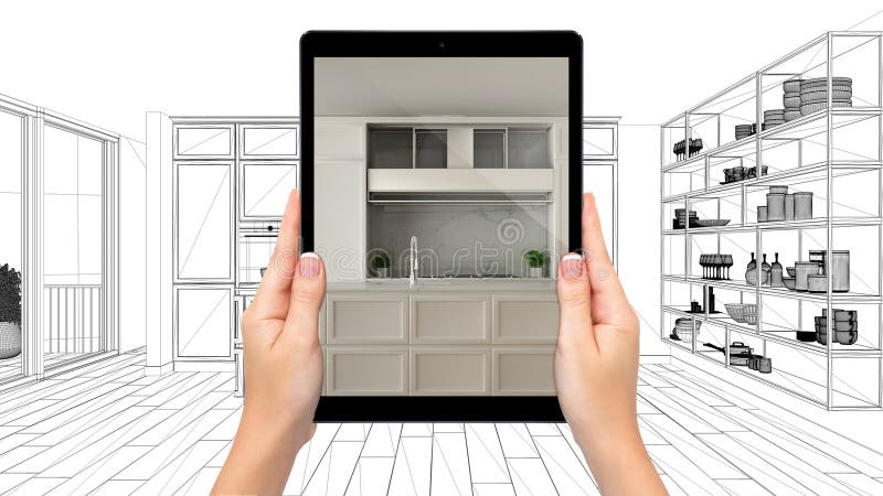 Hands Holding Tablet Sketch Stock Illustrations – 353 Hands Holding ...