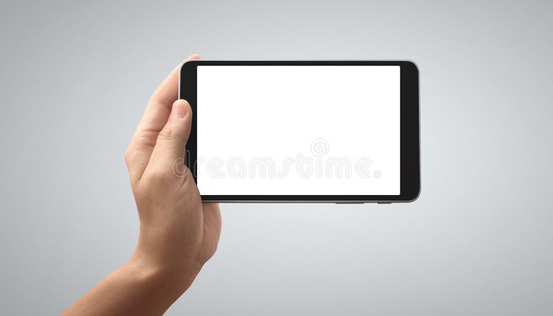 Hands Holding Tablet Touch Computer Gadget Stock Image - Image of ...