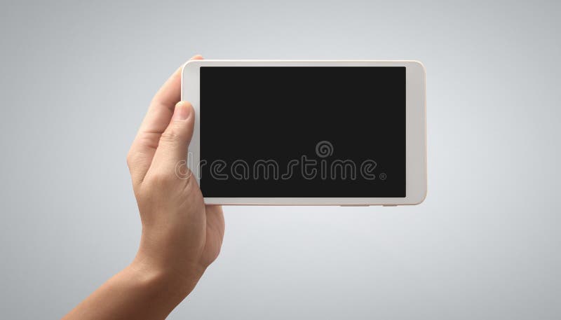 Hands Holding Tablet Touch Computer Gadget Stock Image - Image of ...