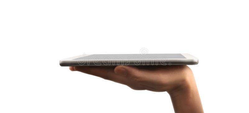 Hands Holding Tablet Touch Computer Gadget Stock Photo - Image of ...