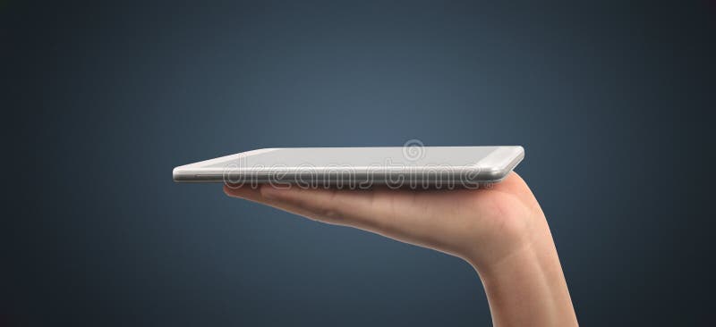 Hands Holding Tablet Touch Computer Gadget Stock Image - Image of ...