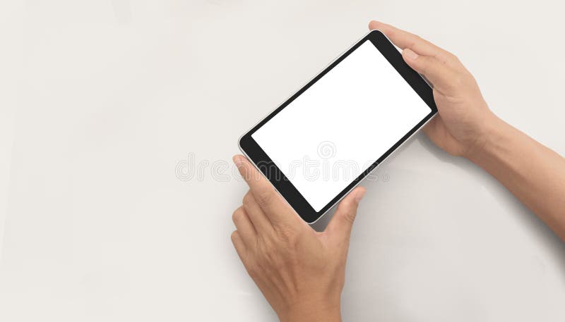 Hands Holding Tablet Touch Computer Gadget Stock Photo - Image of hold ...