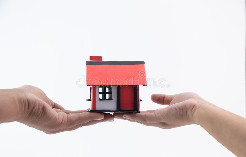 Hands Holding a Tiny House Made of Paper Stock Photo - Image of ...