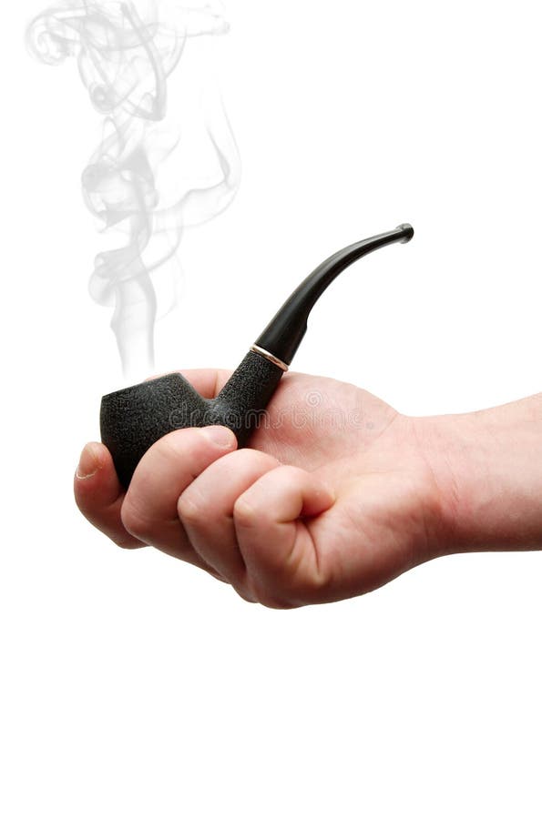 Hands holding tobacco-pipe stock image. Image of wood - 4118803