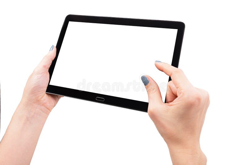 Hands Holding Touch Screen stock image. Image of clean - 127945443