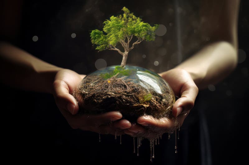 Hands Holding a Tree. Concept of Sustainability, Ecology, Environmental ...