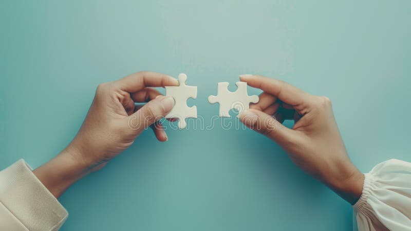 The Hands with Puzzle Pieces.AI Generated Image Stock Image - Image of ...