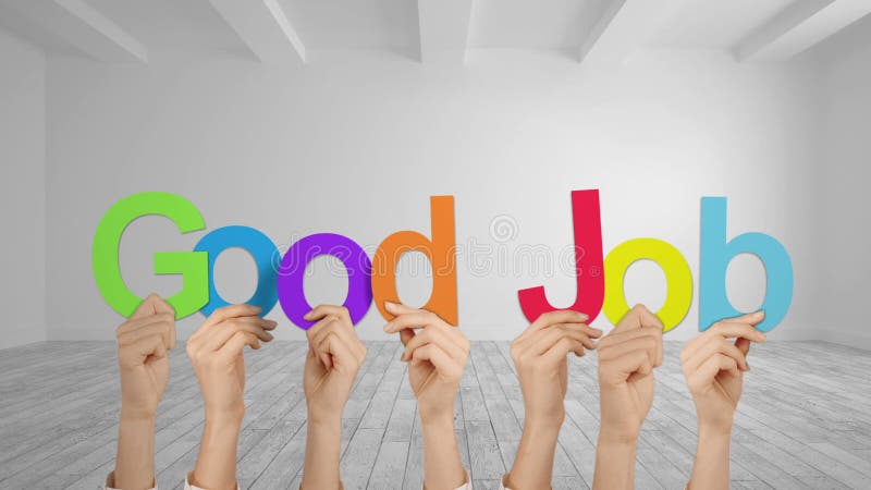 Hands holding up good job stock footage. Video of praise - 63036508