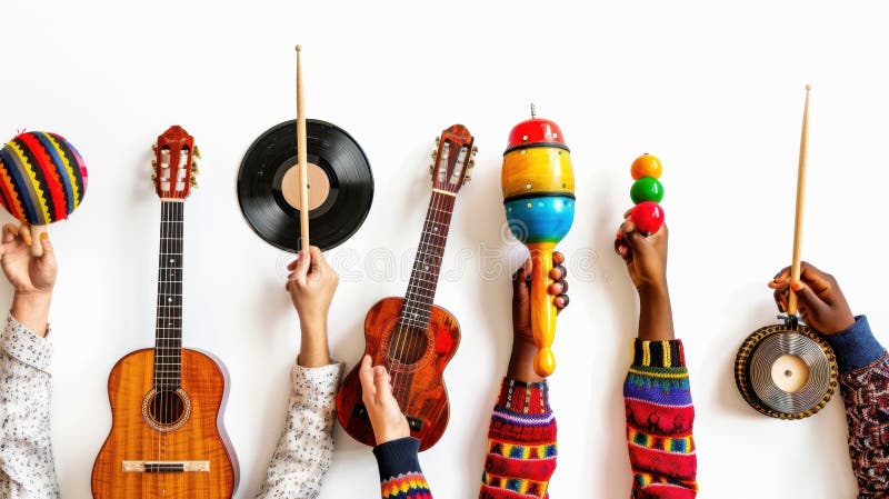 Hands Holding Various Instruments. AI Generated Stock Image - Image of ...