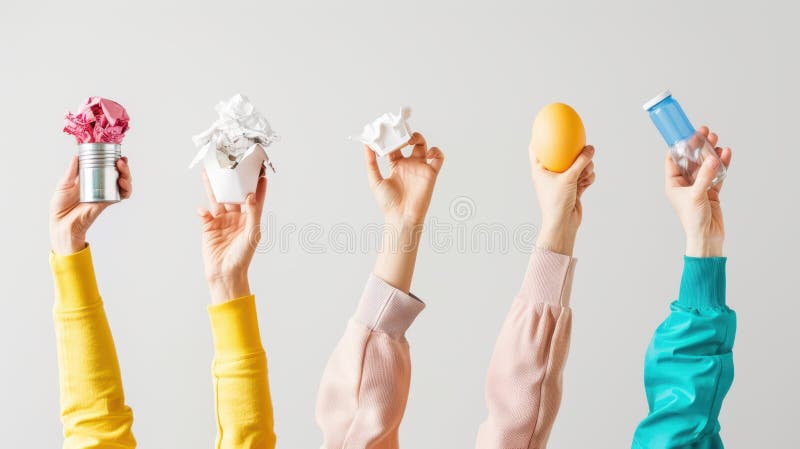 The Hands Holding Various Objects. AI Generated Stock Image - Image of ...