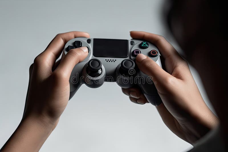 Hands Holding Video Game Controller Stock Photo - Image of white ...