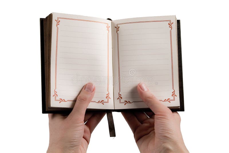 Hands Holding a Vintage Journal Stock Image - Image of bookmark ...