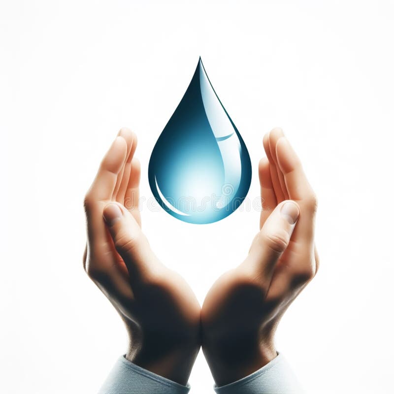 Hands Holding a Water Drop in a Sign of Protection of Water and Earth ...