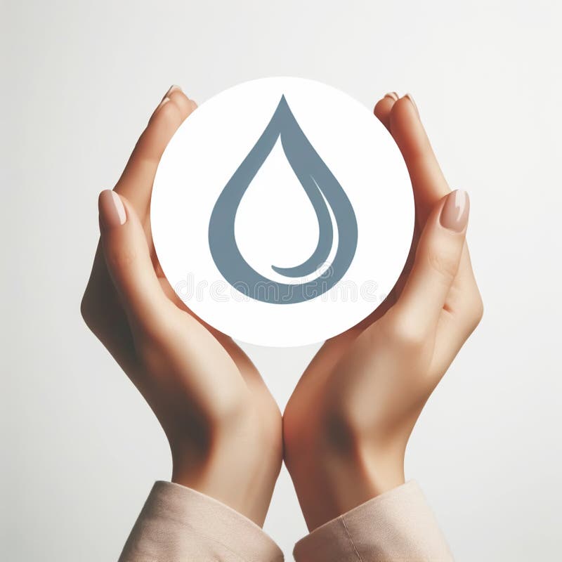 Hands Holding a Water Drop in a Sign of Protection of Water and Earth ...