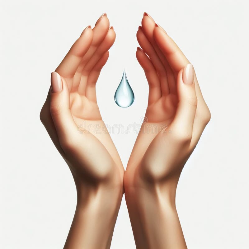 Hands Holding a Water Drop in a Sign of Protection of Water and Earth ...