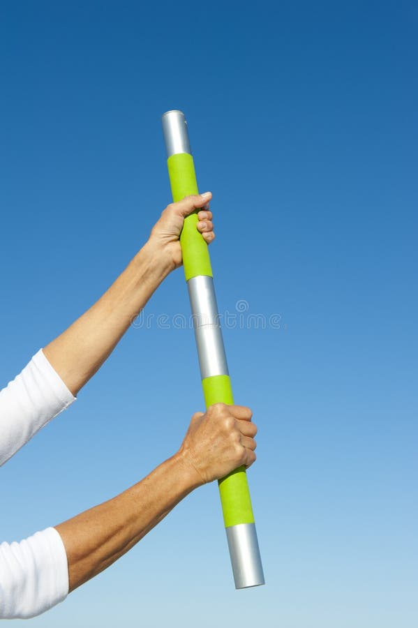 Hands Holding Weight Sky Background Stock Photo - Image of muscle ...