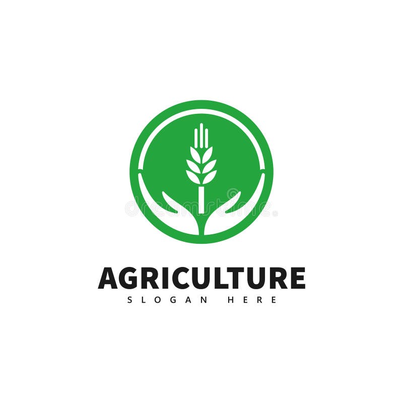 Hands Holding Wheat - Sustainable Farming Logo Design Stock Vector ...