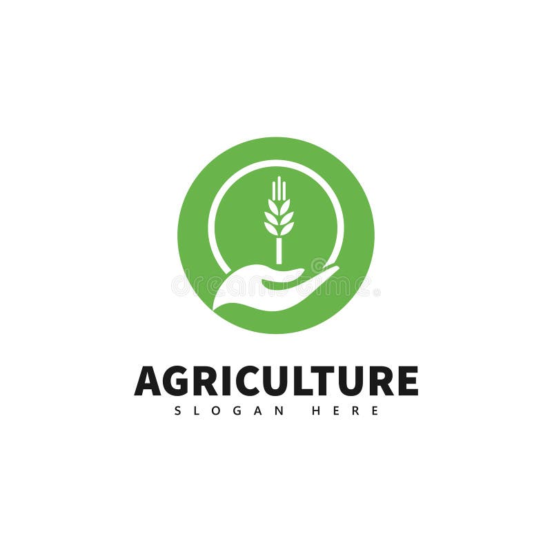 Hands Holding Wheat - Sustainable Farming Logo Design. Stock Vector ...