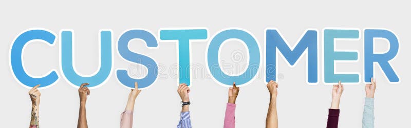 Hands Holding the Word Customer Stock Image - Image of service, support ...