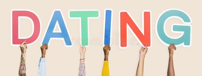 Hands Holding the Word Dating Stock Photo - Image of colorful, alphabet ...