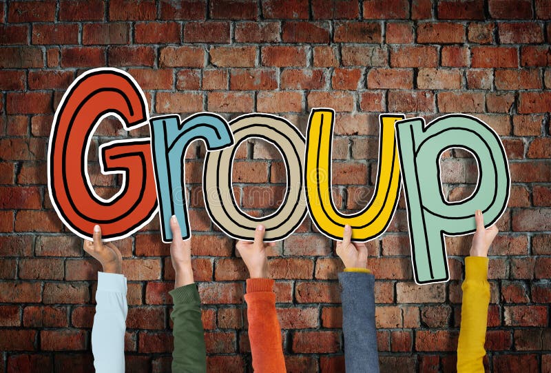 Hands Holding Word Group Concept Stock Image - Image of team ...