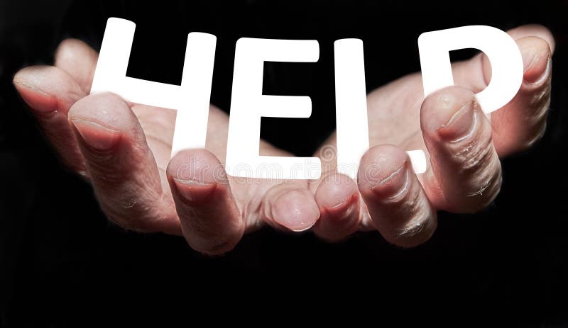 Hands Holding the Word Help Stock Image - Image of care, partnership ...