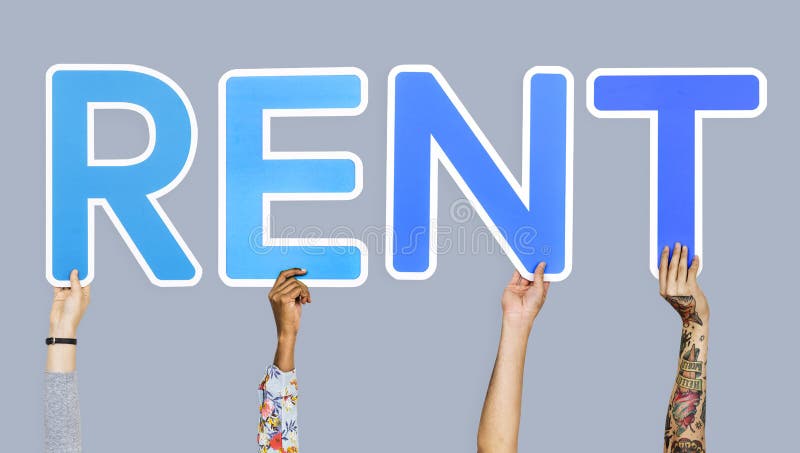 Word RENT Made of Wooden Letters on Red Background with Copy Space ...