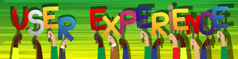 Hands Holding the Words User Experience. Stock Vector - Illustration of ...
