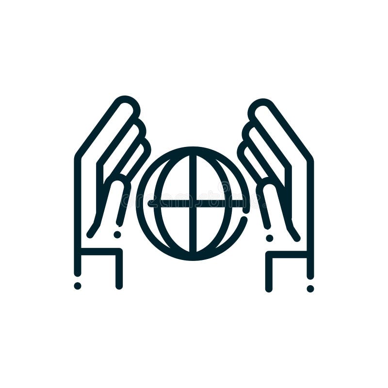 Hands Holding World Peace and Human Rights Line Stock Vector ...