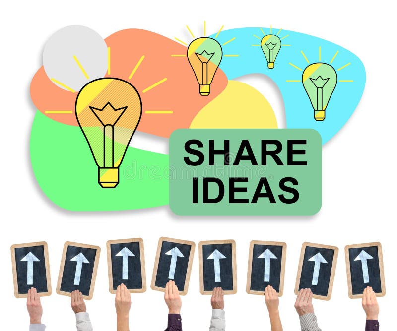 Share Ideas Concept on a Whiteboard Stock Photo - Image of partnership ...