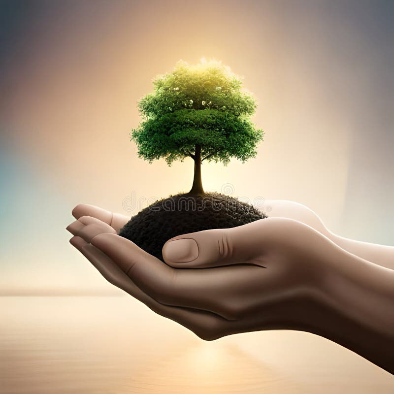 Protecting nature stock illustration. Illustration of holding - 274736166