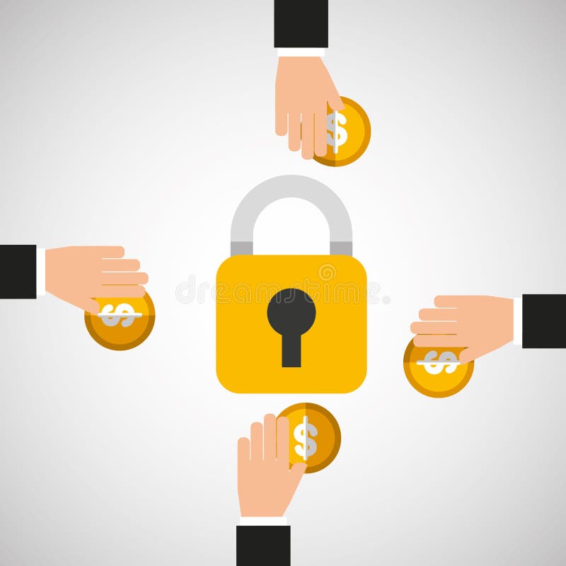 Hands Holds Coins Safety Icon Stock Vector - Illustration of care, gold ...